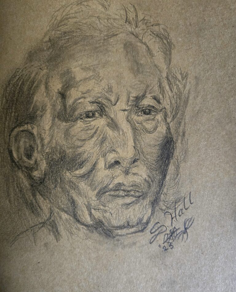 Elderly Man Graphite Portrait - Piderwitch Creations